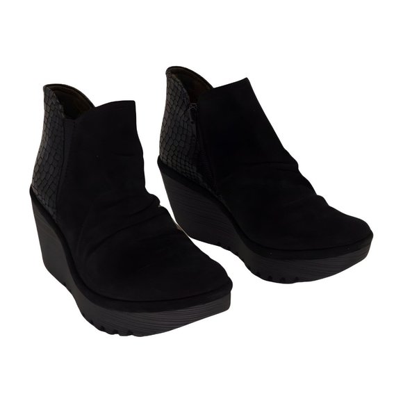 Fly London | Shoes | Fly London Womens Yamy Booties Oiled Black Suede ...
